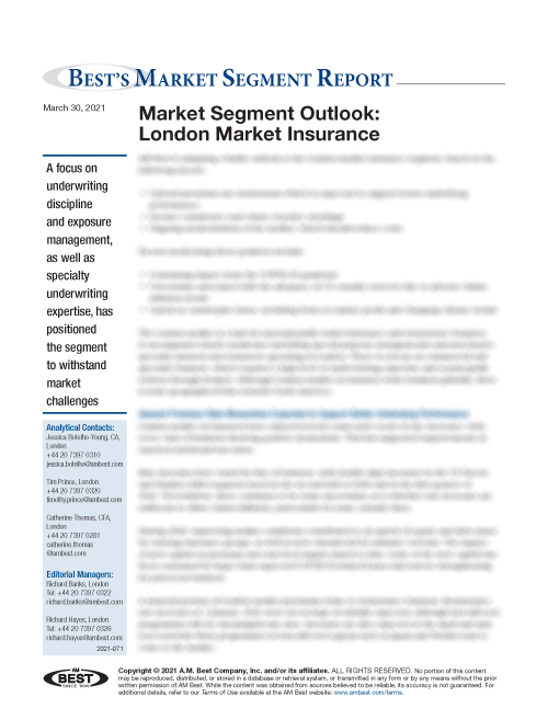 Market Segment Report: Market Segment Outlook: London Market Insurance